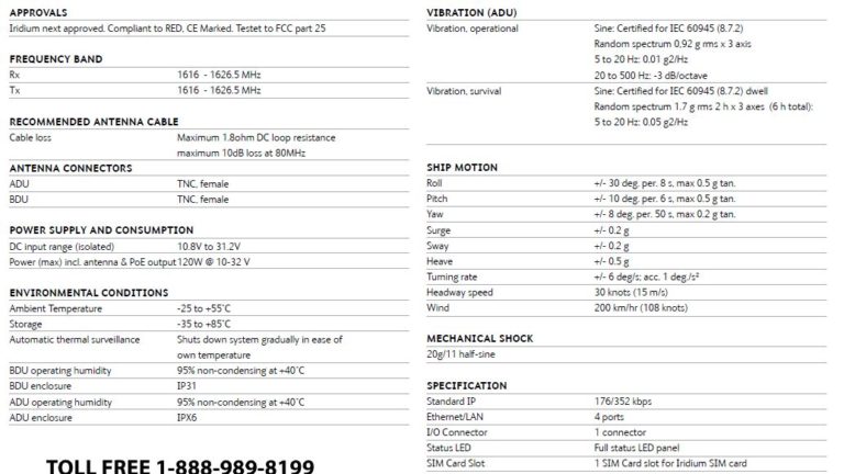 Sailor 4300 Certus specs - Remote Satellite Systems International